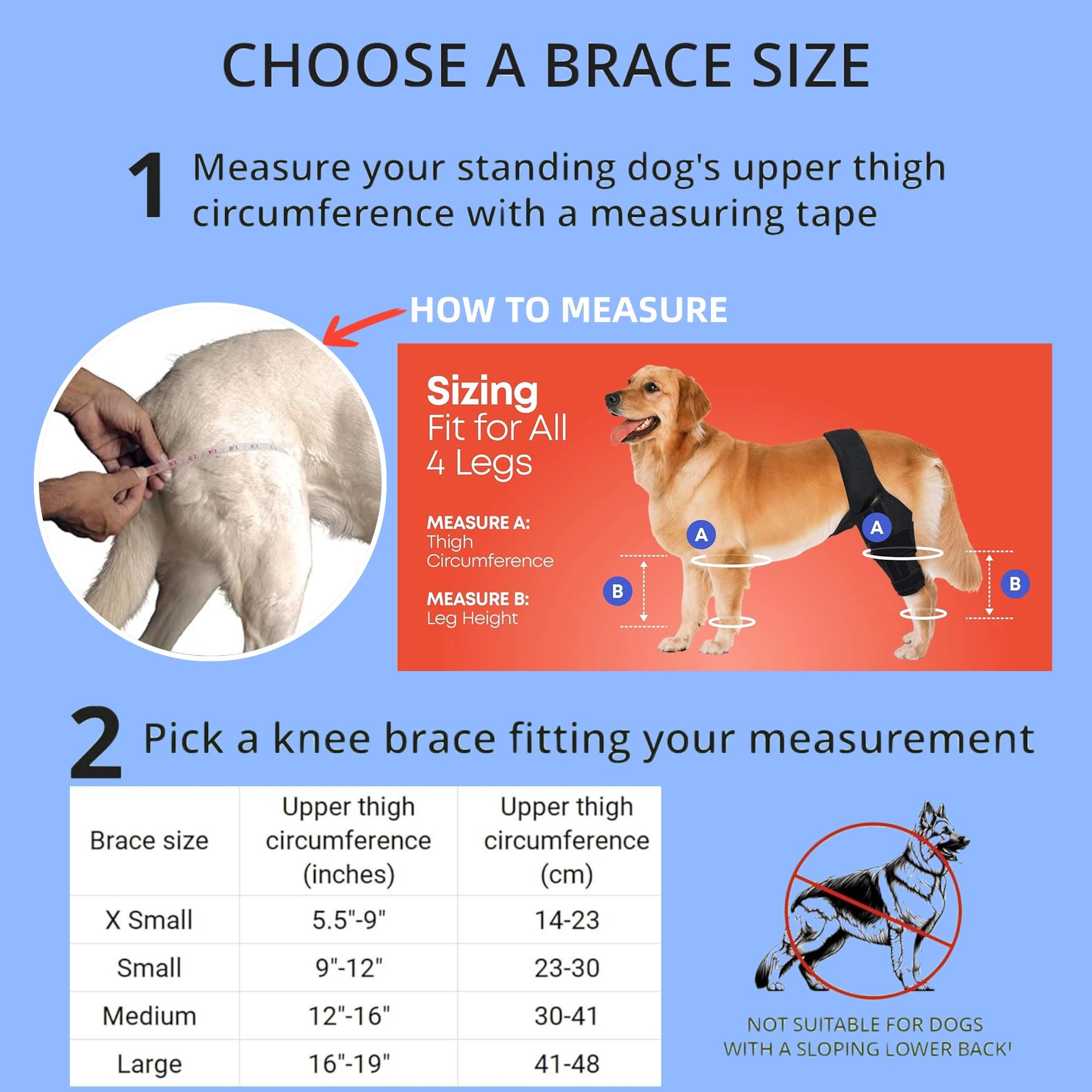 dreamynini Dog Knee Brace for Torn Acl Hind Leg, Dog Hip Support Brace for Cruciate Ligament Injury, Hip Dysplasia, Better Recovery with Adjustable Dog Leg Braces for Back Leg or Front Leg - Medium