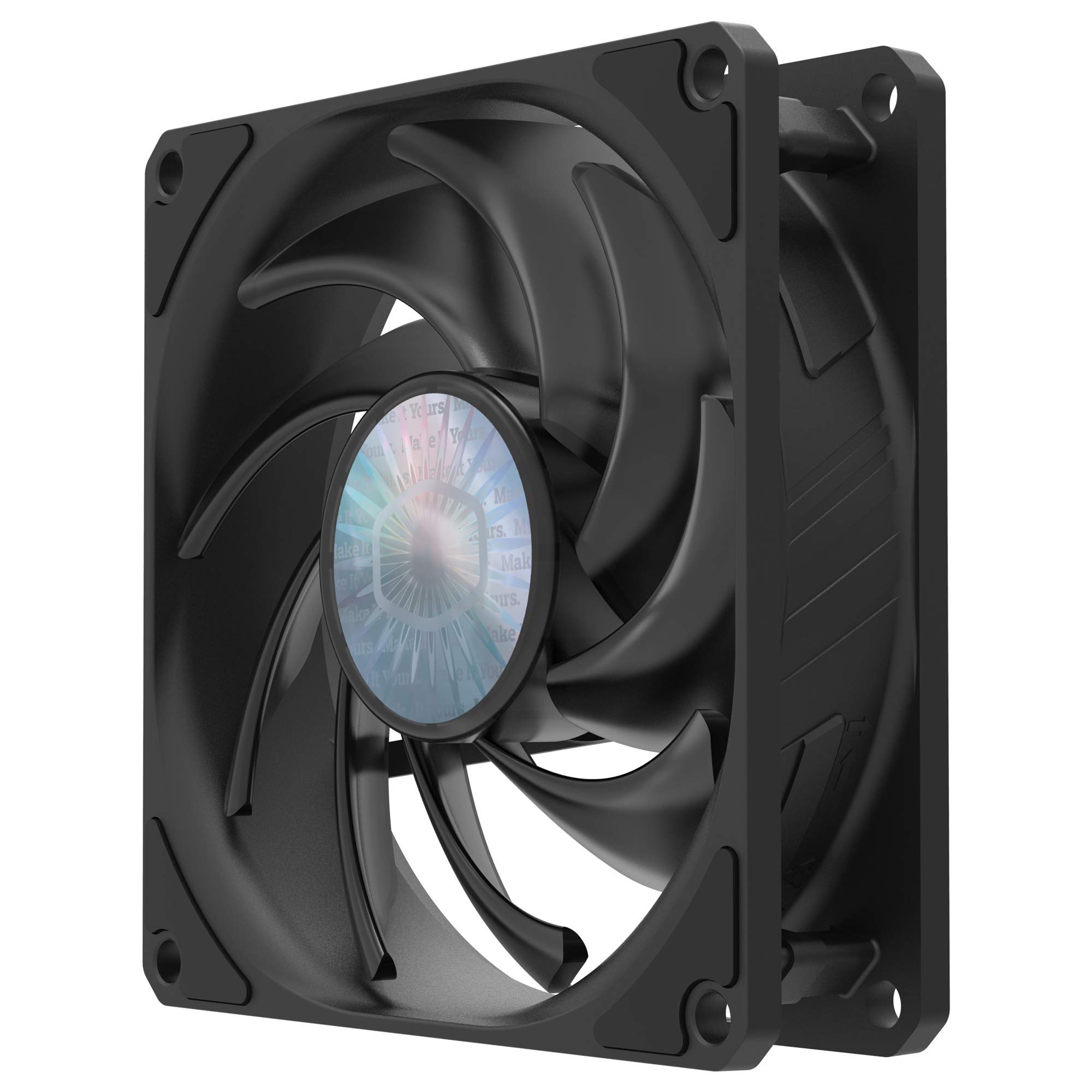 Cooler Master SickleFlow 92 All-Black Square Frame Fan, Air Balance Curve Blade, Sealed Bearing, 92mm PWM Control for Computer Case & Air Coolers