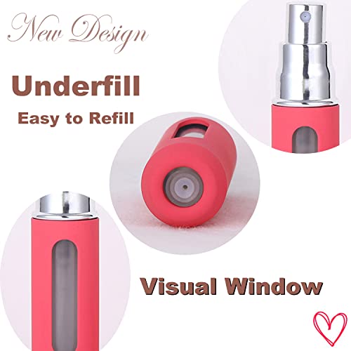 KAYZON Portable Mini Refillable Perfume Atomizer - Travel Size Spray Bottles for Women - Underfill Scent Pump Case Travel Fragrance Empty Container Bottom Refill Perfume Bottle for Traveling 5ml