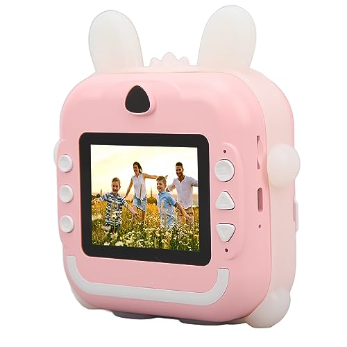 Cartoon Smart Camera ABS Thermal Printing HD Shooting Print Camera 2.4 Inch HD Screen for 3+ Years for Picture Taking (Pink)