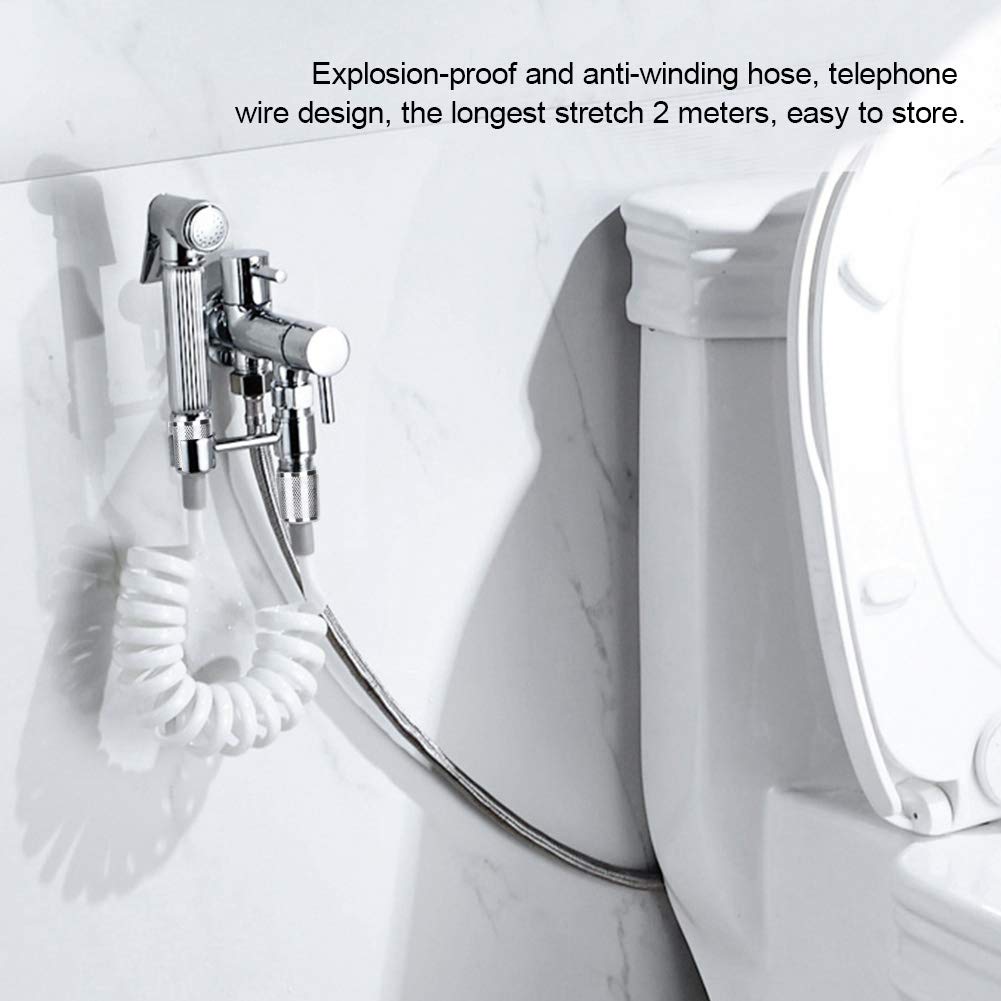 Flexible Shower Hose, Shower Hose, ABS Flexible Telescopic Shower Hose for Water Plumbing Toilet Bidet Sprayer Gun Bathroom (White)