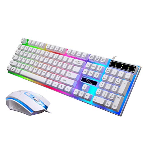 Cool LED Backlit USB Ergonomic Gaming Mechanical Keyboard Gamer Mouse Sets /497