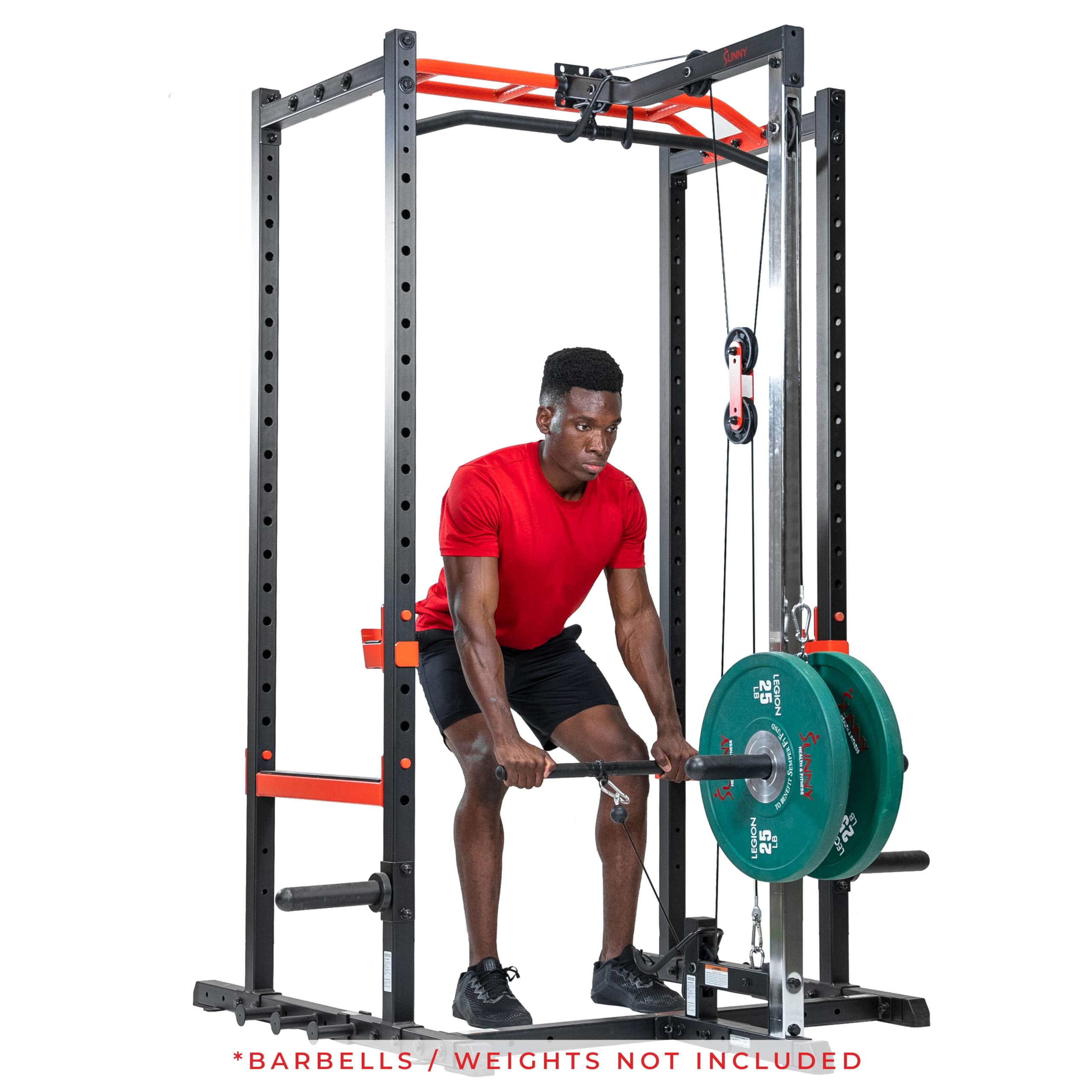 Sunny Health & Fitness LAT Pull Down Attachment Pulley System for Power Racks β SF-XF9927