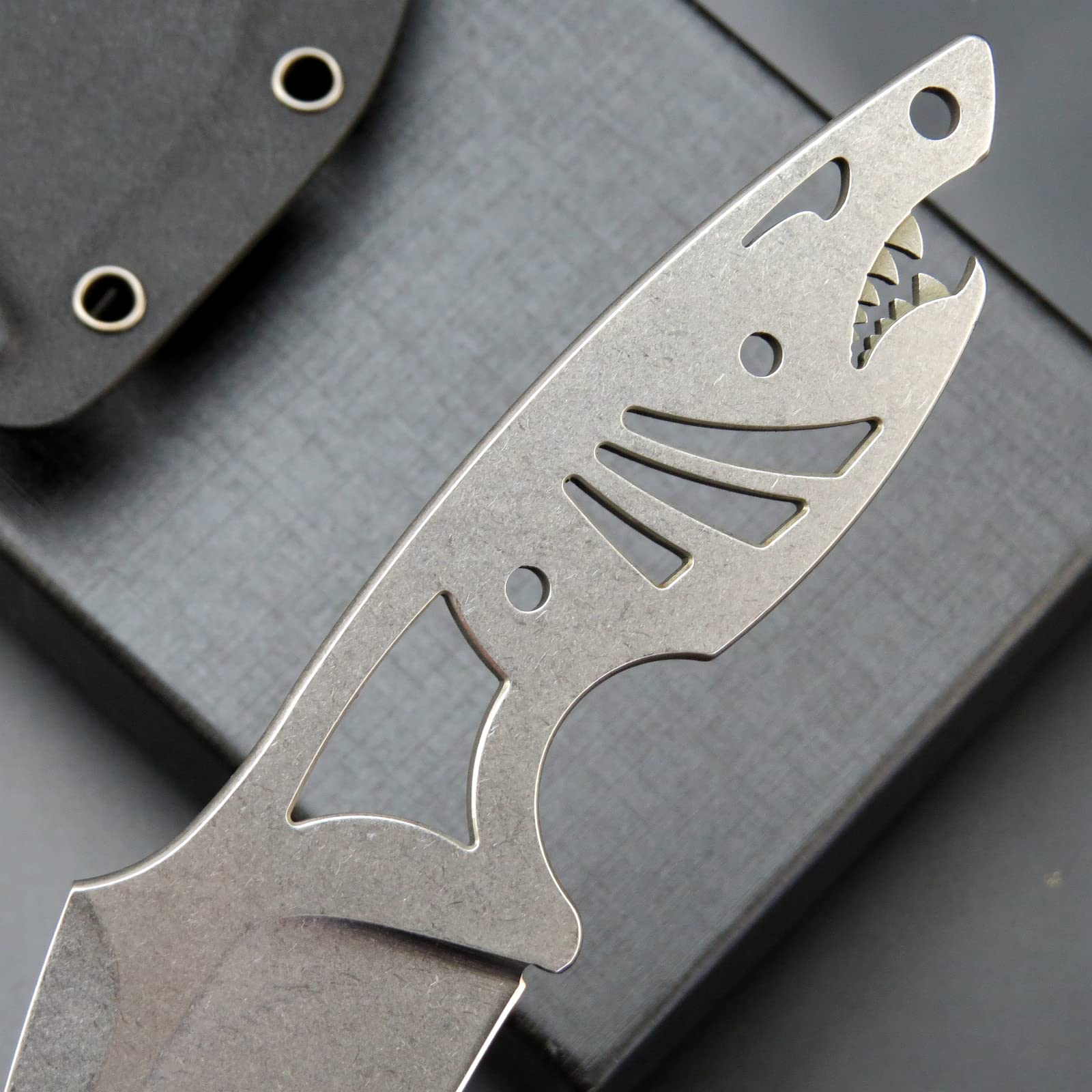Ccanku C1139 Fixed Blade Knife,D2 Steel Blade Knife with K Sheath, EDC Tool Knife with Can Opener for Outdoor, Camping, Hunting, Hiking(Silver)