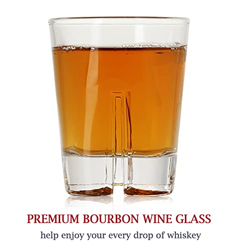 BothEarn Whiskey Rocks Glass Set of 2 - Clear Drinking Cup with Heavy Solid Base - Good for Bourbon Jack Daniels Tennessee and Scotch, 6.5 oz (185 ml)