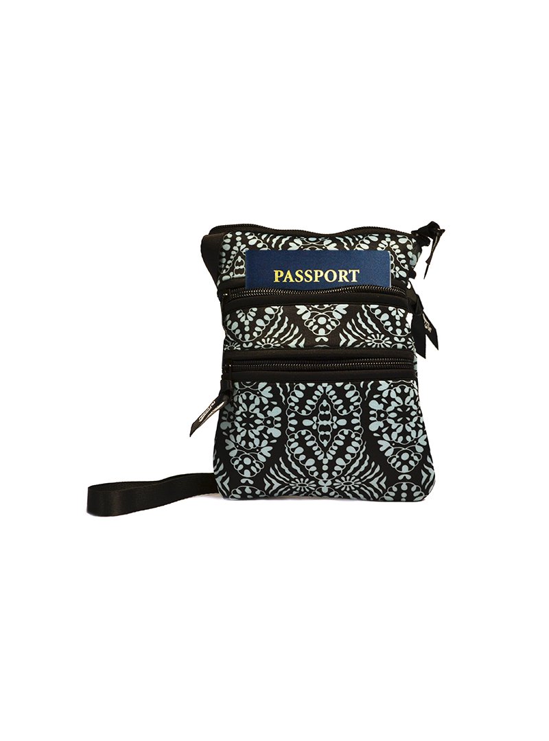 NuPouch Sling Hipster Cross Body Purse Women's Handbag, Blue Escape