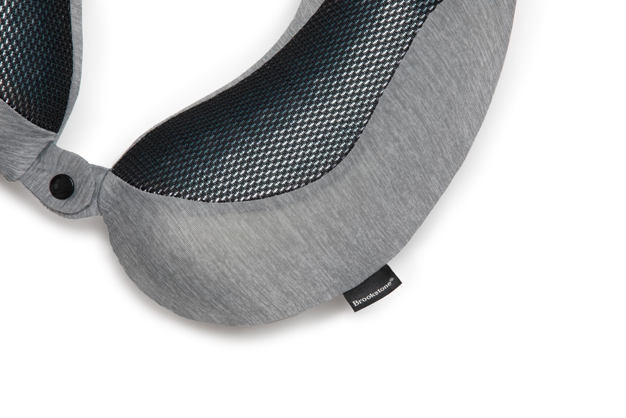 Brookstone Cool Touch Memory Foam Head and Neck Travel Pillow for Vacations, Airplanes, Trains, Buses, and Cars, Dark Grey