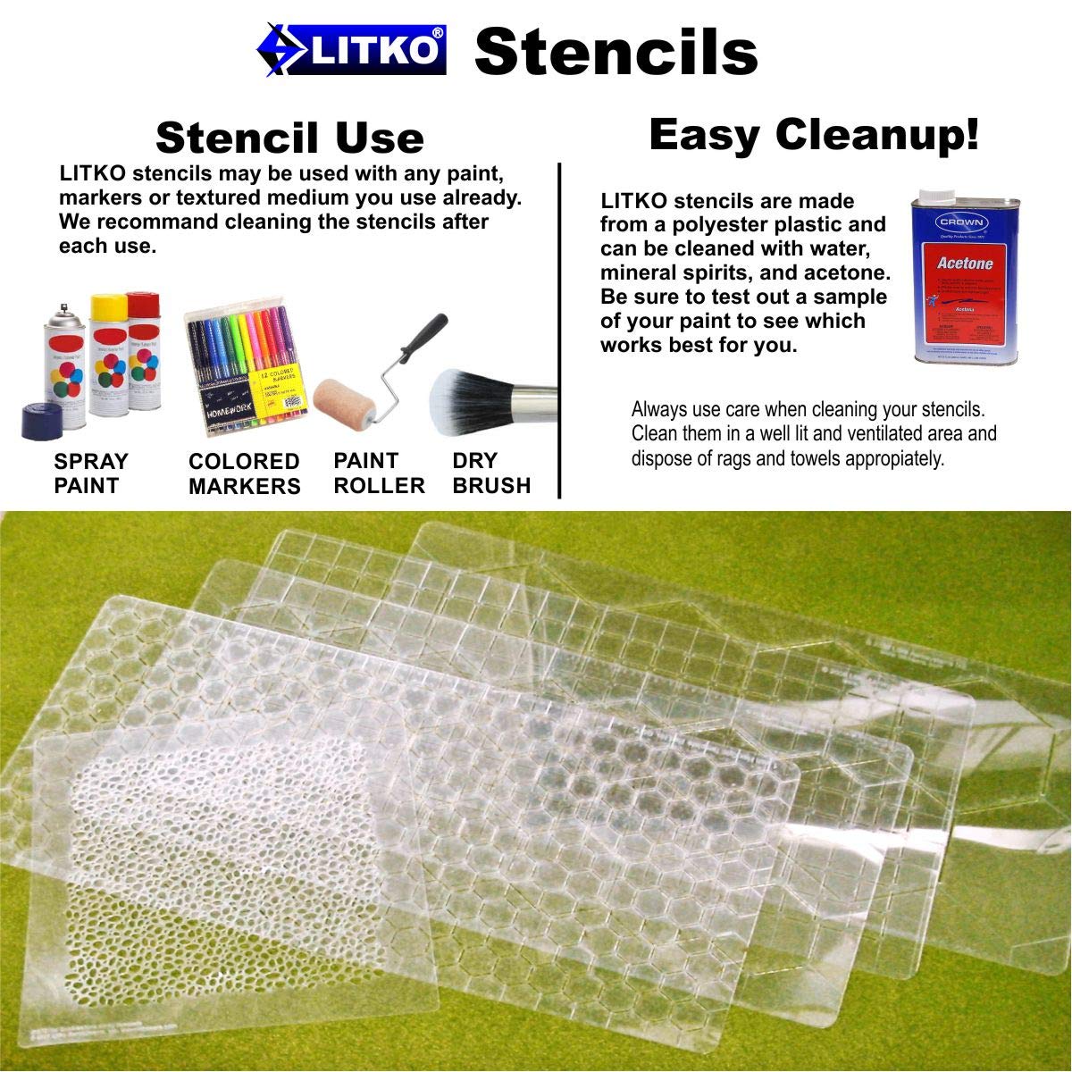 LITKO 1-inch Square Stencil, Square Dot Pattern