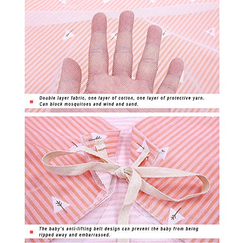 Nursing Covers for Breastfeeding, Soft Cotton Breast Feeding Cover Stroller Cover with Lace Screen Yarn, Privacy Nursing Covers Infant Feeding Cover Infant Breathable for Breastfeeding Supplies(Pink)
