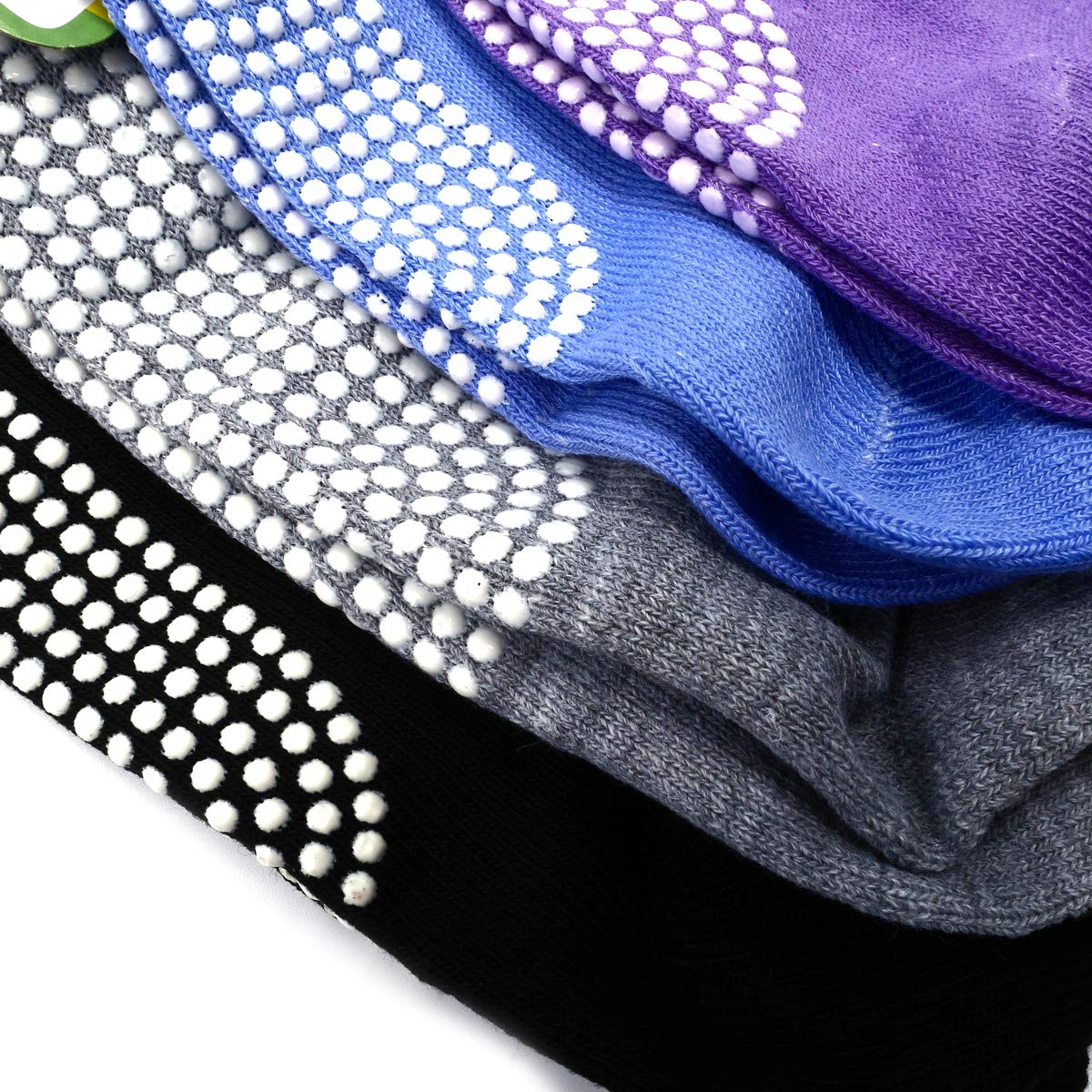 BTOP 4 Pairs Yoga Socks Non Slip Pilates Massage womens Socks with Grip Exercise Gym 4 Color