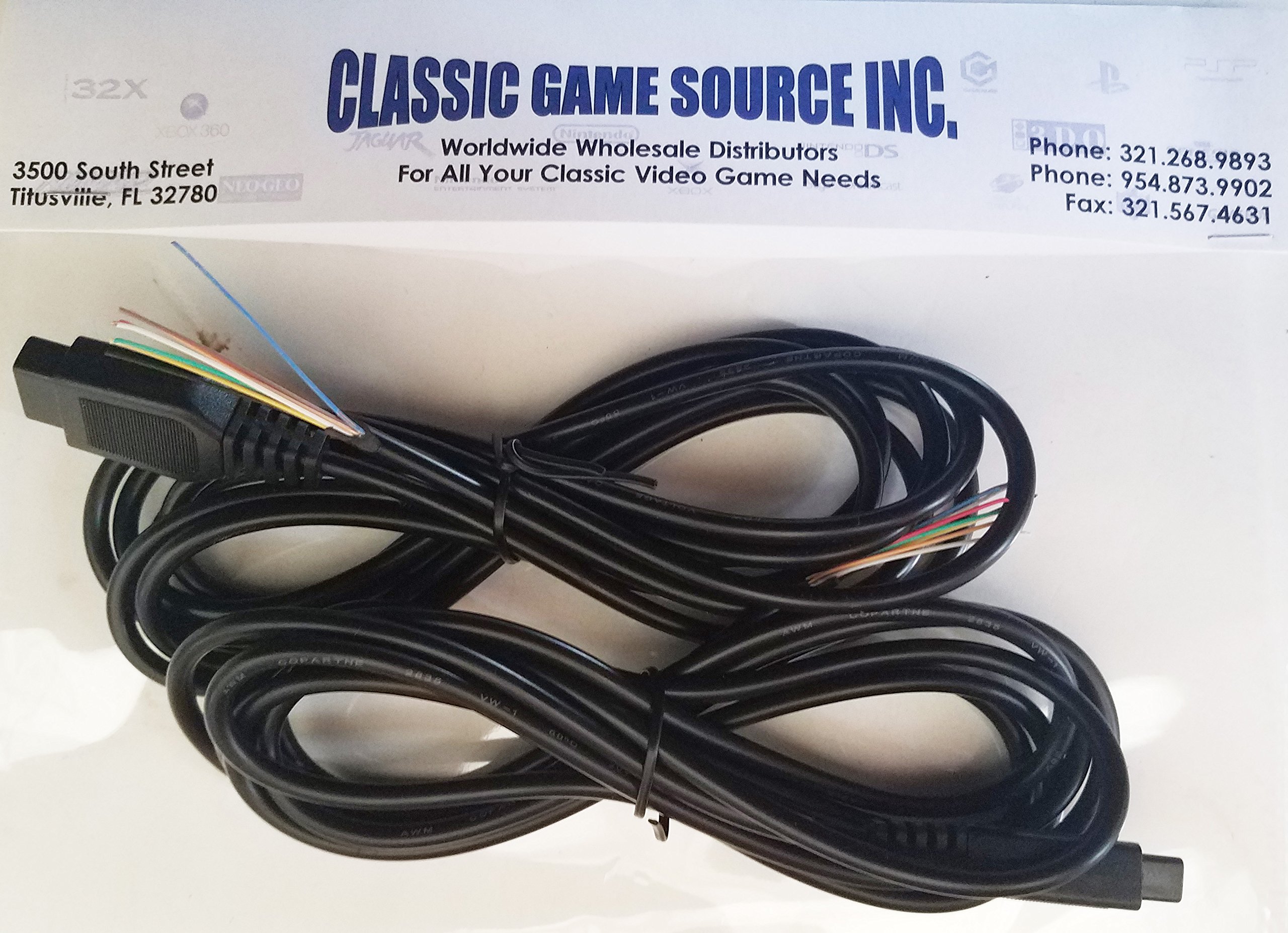 Two 8FT 9 Pin Replacement Cable Cord Wires to Repair Commodore Amiga CD32 Controller Joystick
