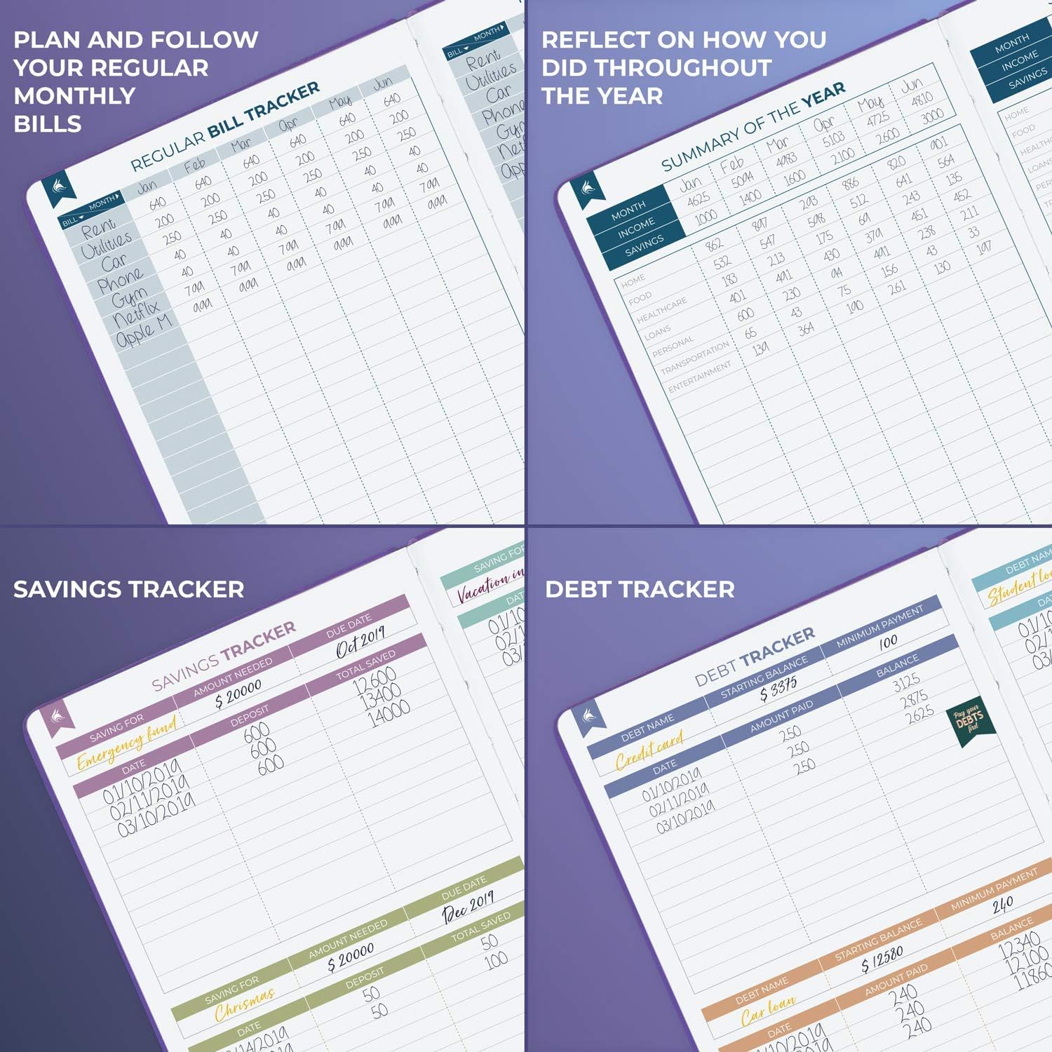 Clever Fox Budget Book 2.0 – Simple Budgeting Planner for Beginners – Financial Notebook with Money Spending, Debt & Bill Tracker (Lavender)
