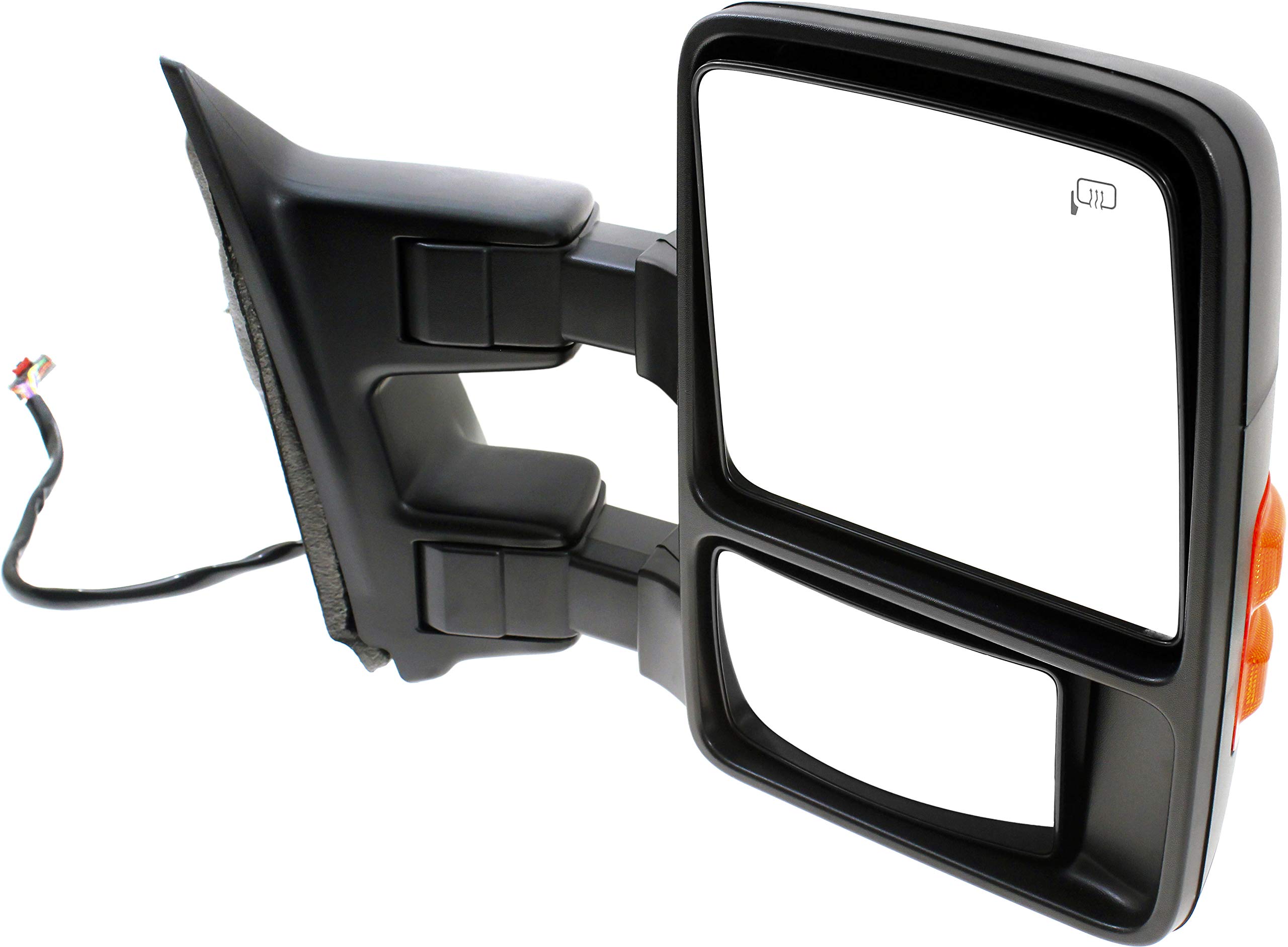 Kool Vue Passenger Side Power Heated Towing Mirror for Ford F-250 F-350 Super Duty F-450 Super Duty 2011-2012 Power Fold With Signal Light; Without Memory Auto Extend Textured