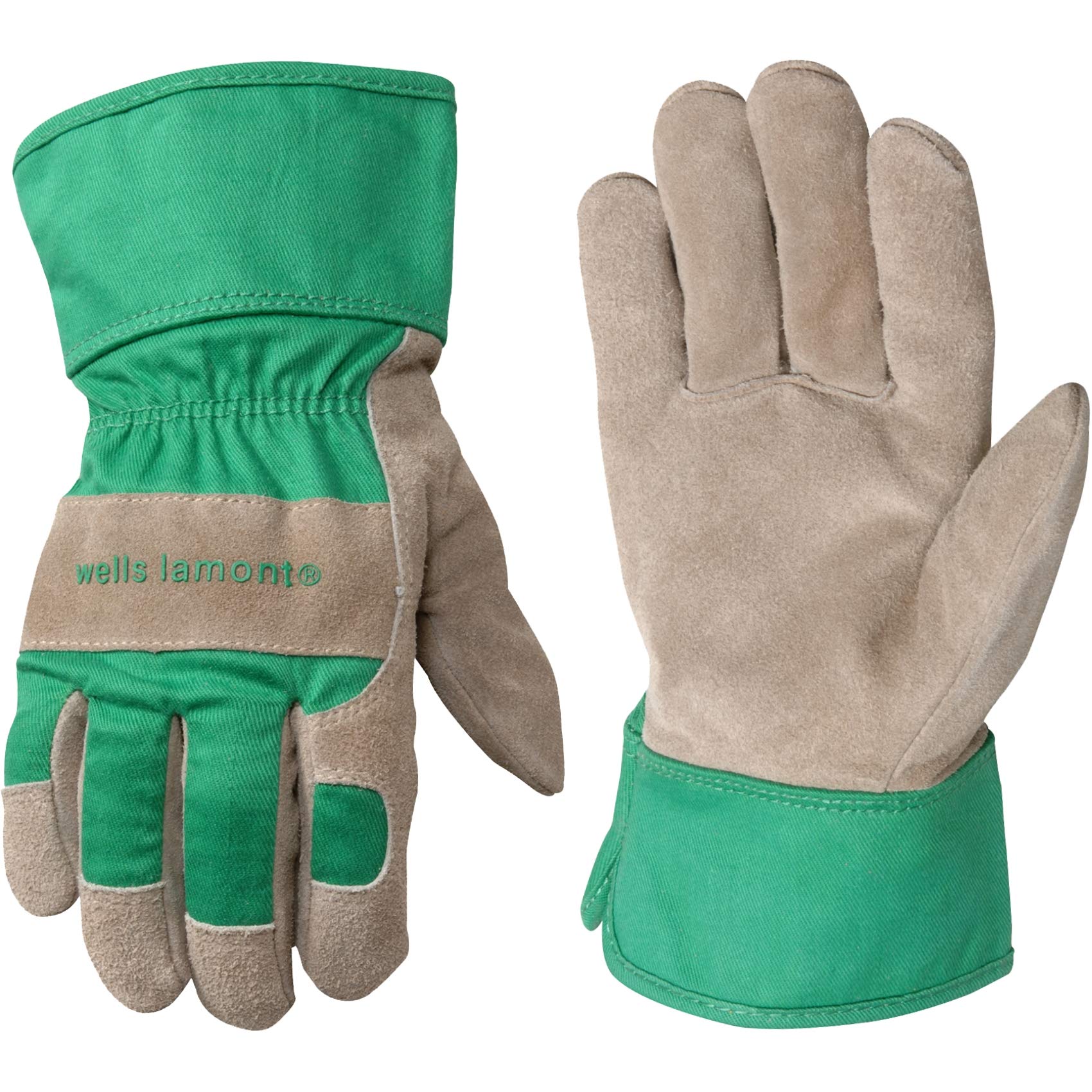 Wells Lamont Kids Work and Garden Gloves with Safety Cuff, Fits Youth Ages 5-8 (952M), Abrasion Resistant, Green