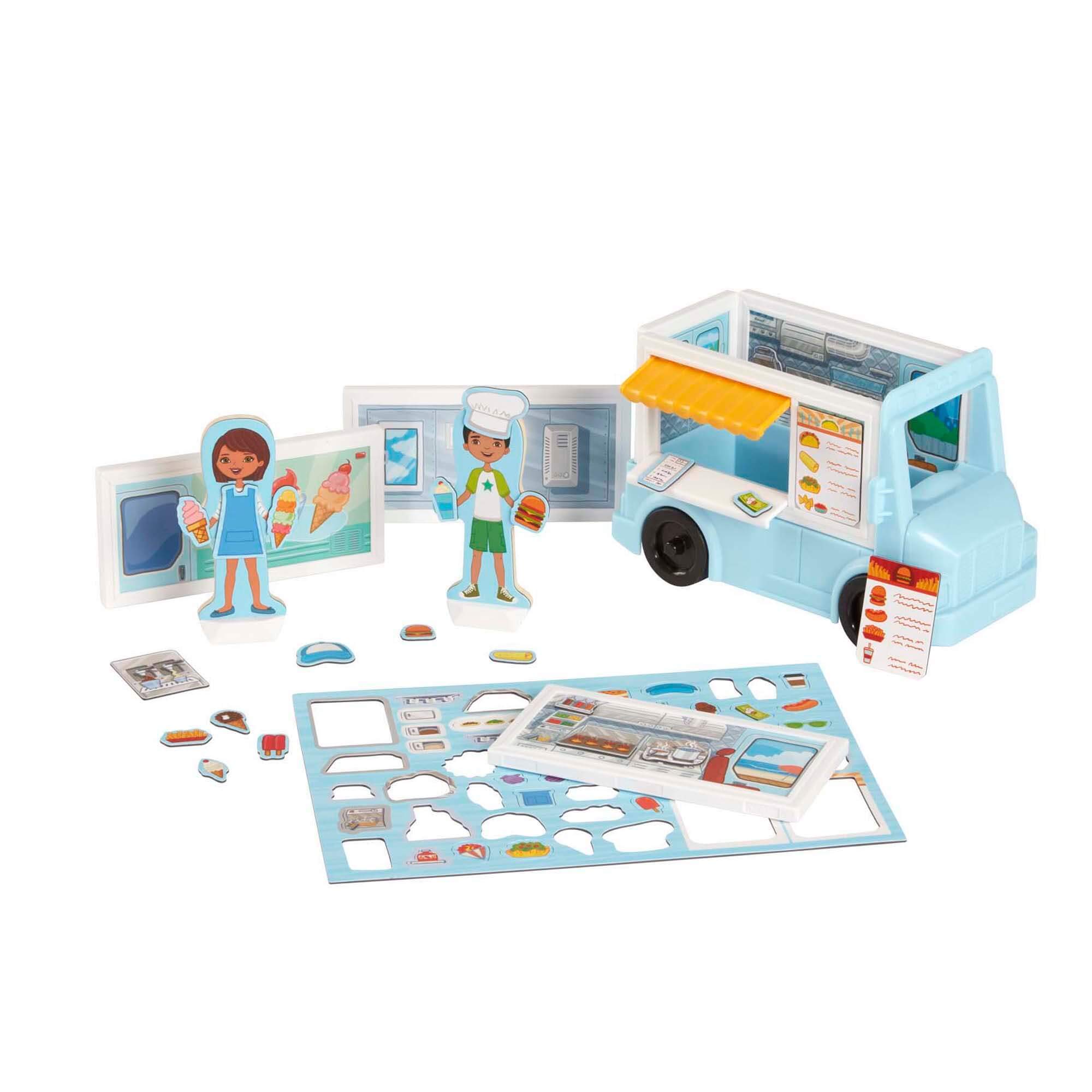 Melissa & Doug Magnetivity Magnetic Tiles Building Play Set – Pizza & Ice Cream Shop