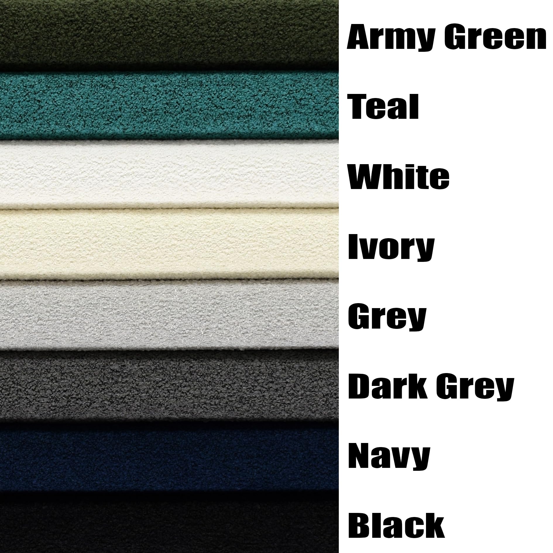 Generic Durable Chenille Boucle Upholstery Fabric by The Yard for Chair Sofa Couch Bench Armchair bar stools (Black, 1 Yard (55"" x 36""))