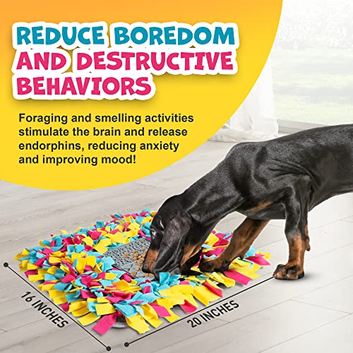 HOUNDGAMES Snuffle Mat for Small Dogs, Pet Foraging mat for Smell Training and Slow Eating, with Lick Pad, Slow Feeder, Sniffer, Foraging, Silicone, Pets, Puzzle