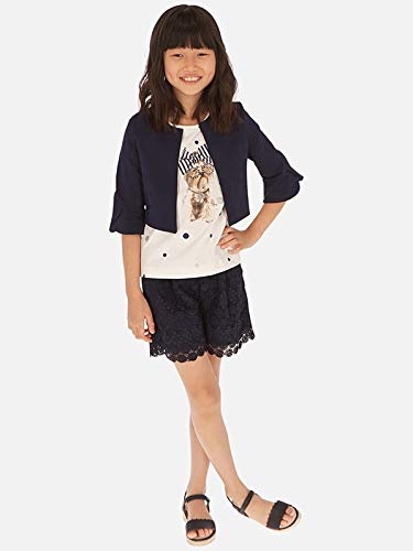 Mayoral 20-06251-030 - Guipur Shorts for Girls 18 Years Navy