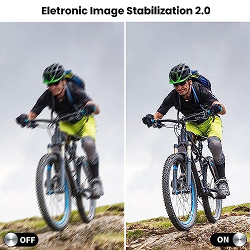 SJCAM Upgraded SJ4000 Action Camera 4K Ultra HD Dual Screen Underwater Camera 98FT Waterproof, 170° Wide Angle, Stabilization, 5X Zoom, WiFi Camera with Extra Battery, SD Card, Helmet Accessories Kit