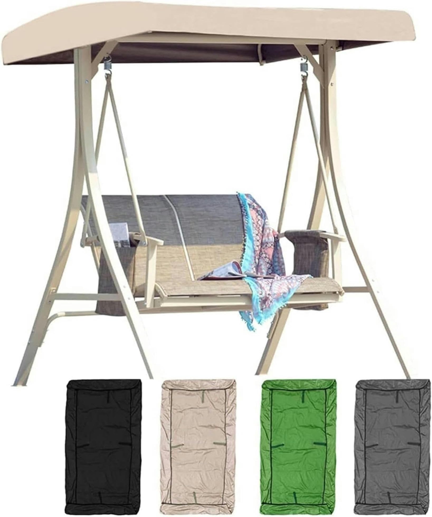 BTURYT Universal Replacement Canopy for Swing Seat, Garden Chair Tent Porch Top Cover Swing Roof, Waterproof/UV Resistant Swing Canopy Cover for Garden Outdoor Patio