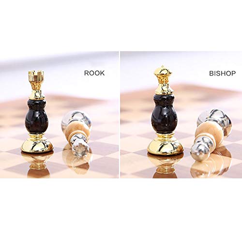 Chess Set Exquisite Furniture Decoration Chess with Unfoldable Chess Board Suitable for Children and Adults Over 3 Years Old