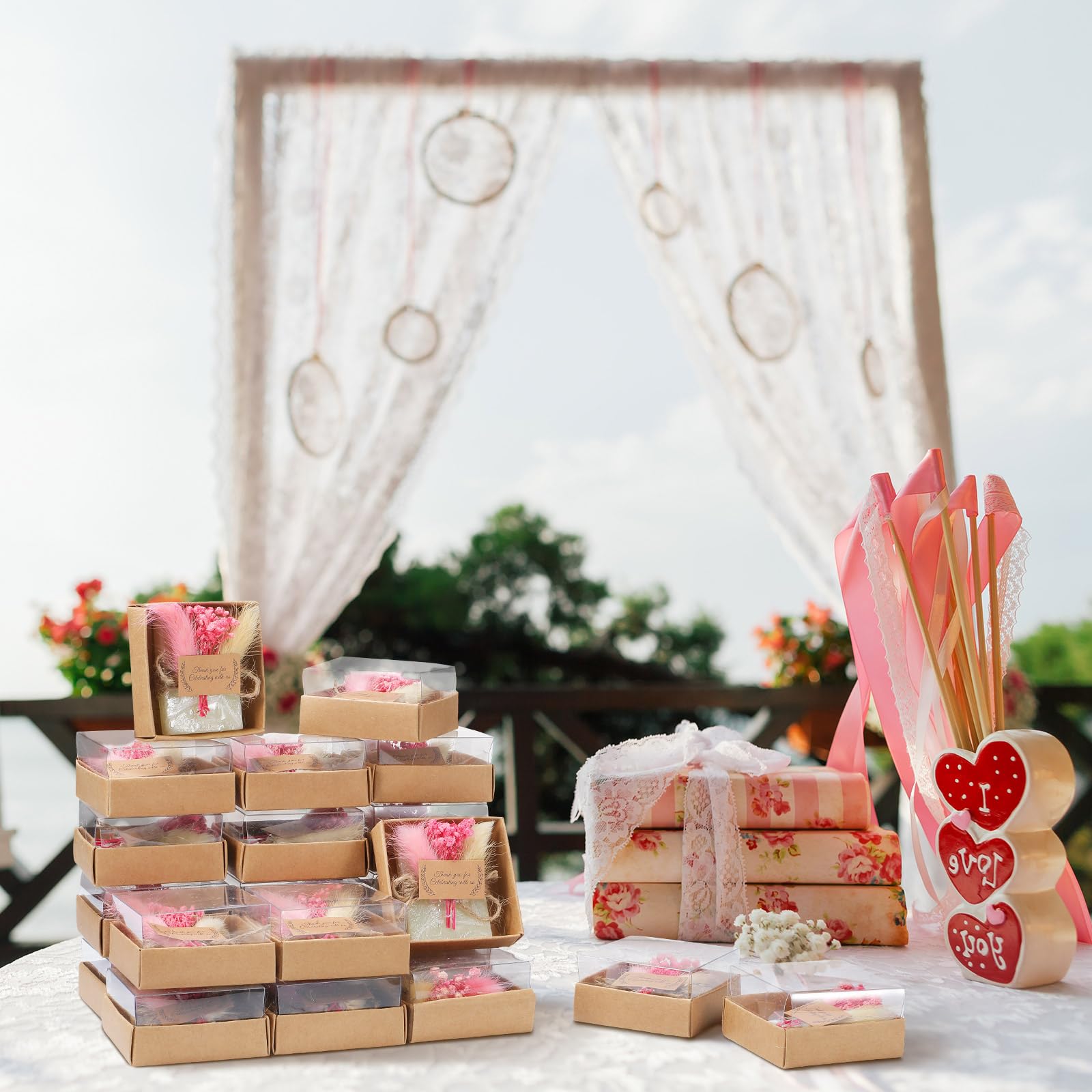 Heigble 36 Pcs Wedding Soaps Gifts for Guests Handmade Baby Shower Small Scented Soap Rectangle Mini Soap Bulk Baby Shower Bridal Shower Wedding Supplies