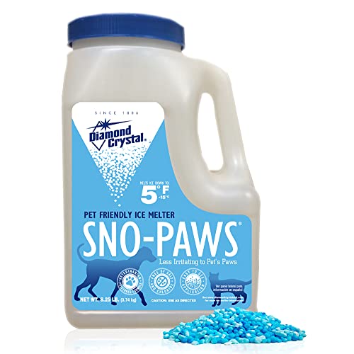 Diamond Crystal SNO-Paws Snow and Ice Melter - Calcium Chloride & Salt-Free Pet Safe Ice Melter with Blue Tint - Melts Ice Down to 5 Degrees