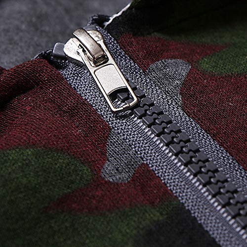 Men's Pullover Winter Workout Thenlian Men's Long Sleeve Camouflage Hoodie Hooded Sweatshirt Top Tee Outwear Blouse(Dark Gray, L )