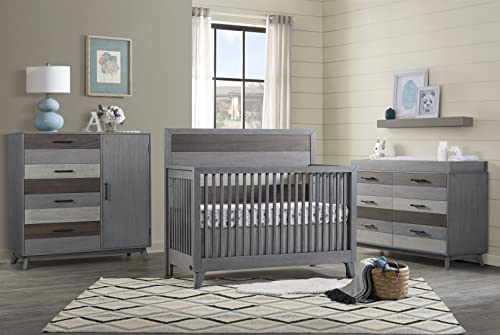 Soho Baby 48036570 Cascade Premium Soft Closing 6-Drawer Dresser, Wire Brush Multi-Tone Gray Finish