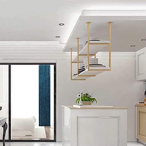 Ceiling Shelf Industrial Retro Kitchen Shelves, Ceiling Iron Pipe Shelves Hung Bracket DIY Storage Shelving, with Planks, for Kitchen Bar Restaurant Flower Stand Wine Racks ( Size : 150x30x80cm )
