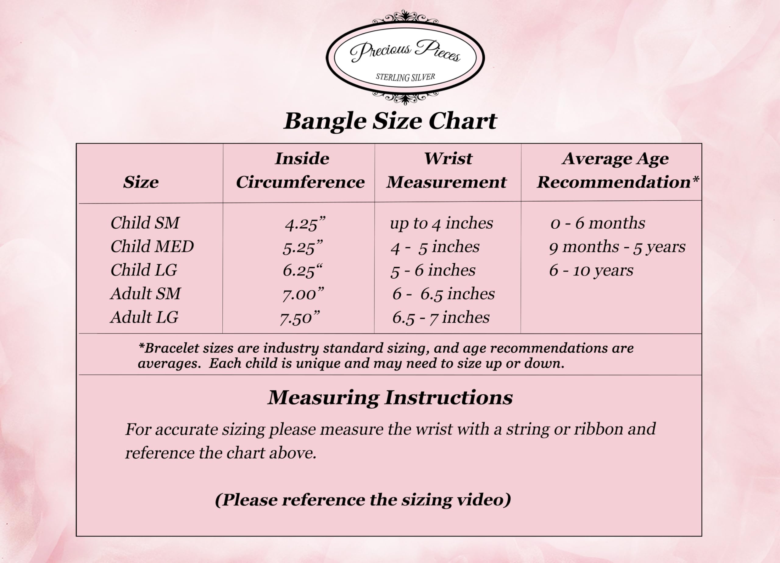 Children's .925 Sterling Silver Baby Bangle Bracelet for Babies, Toddlers and Little Girls (Child-Medium)