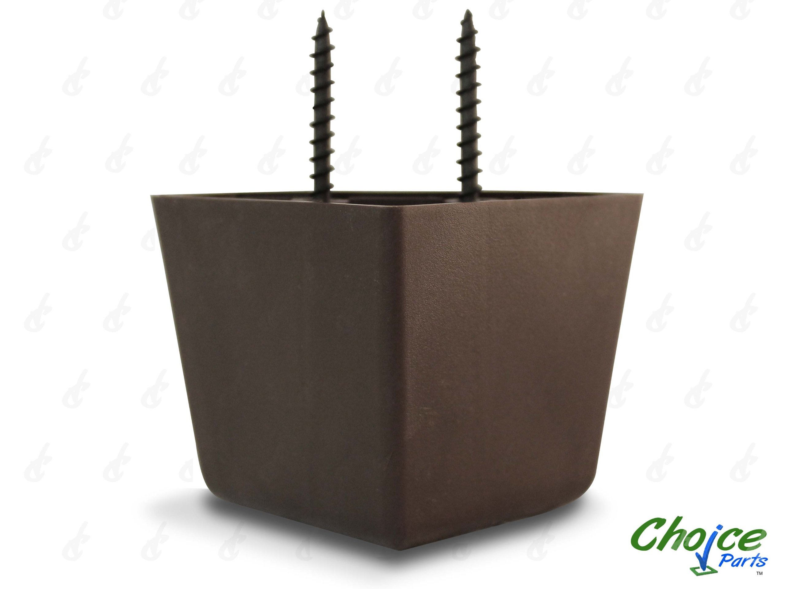 Choice Parts - 2 Inch Tall Triangle Walnut Brown Plastic Sofa Legs (Pack of 4 Replacement Feet)