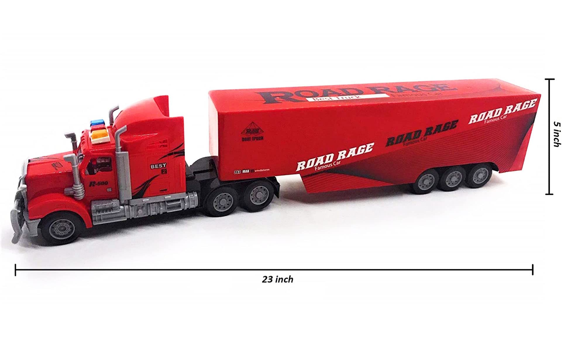 Children's Fun Interactive Battery Operated Lights & Sounds Semi Truck Trailer 23" Transporter Big Rig Super Duty Hauler - Red