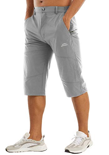 Capri Pants for Men with Pockets Capri Pants Work Shorts for Men Casual Shorts Athletic Summer Fishing Shorts Cargo Long Shorts