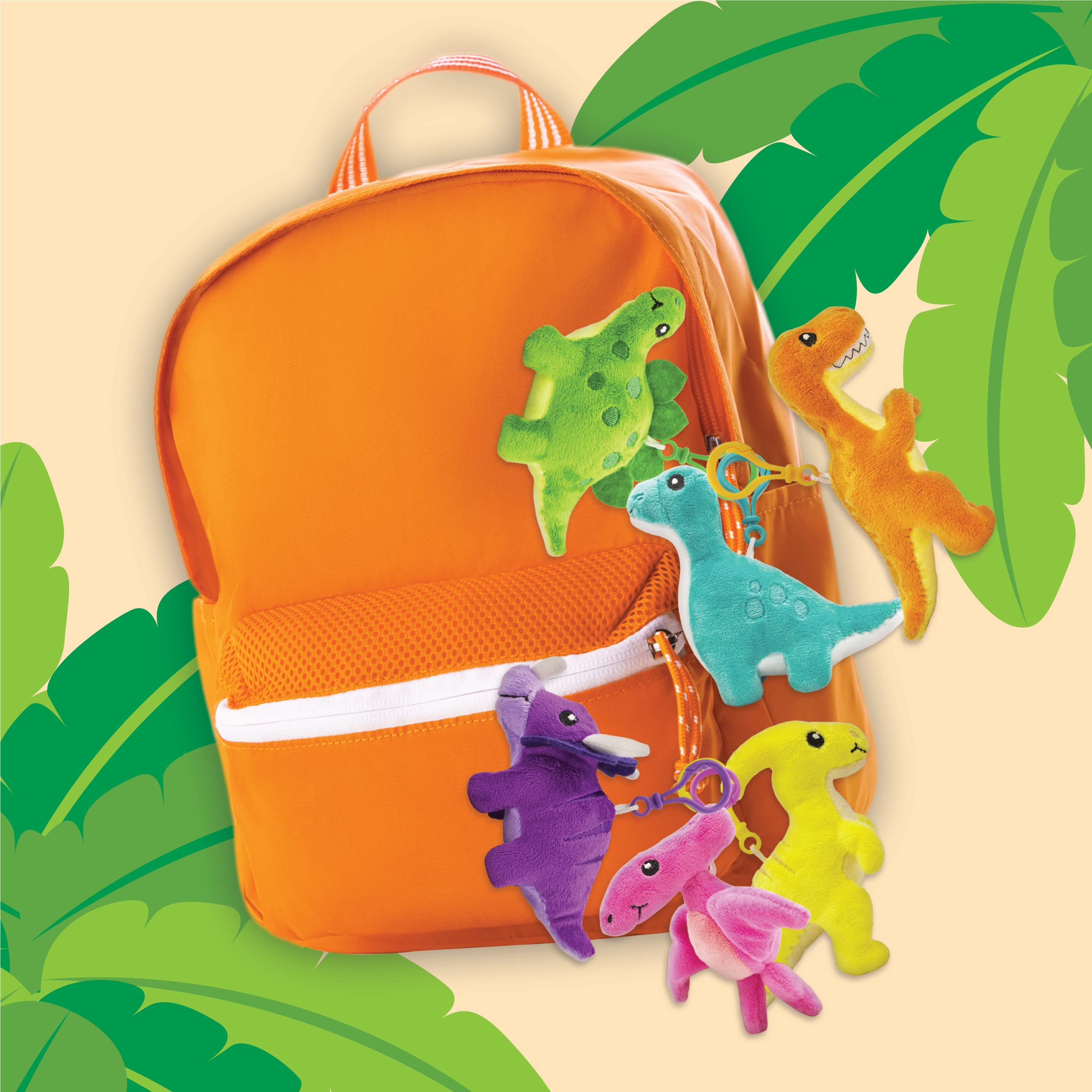Scentco Dino Dudes Backpack Buddies - Patented Gourmet Scented Plush Toy Dinosaur Clips - Brontosaurus (Raspberry) - Stocking Stuffer