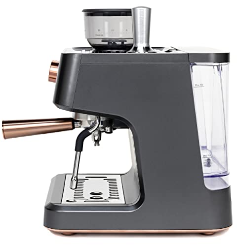 Café Bellissimo Semi Automatic Espresso Machine + Milk Frother | WiFi Connected| Built-In Bean Grinder, 15-Bar Pump & 95-Ounce Water Reservoir | Matte Black, C7CESAS3RD3