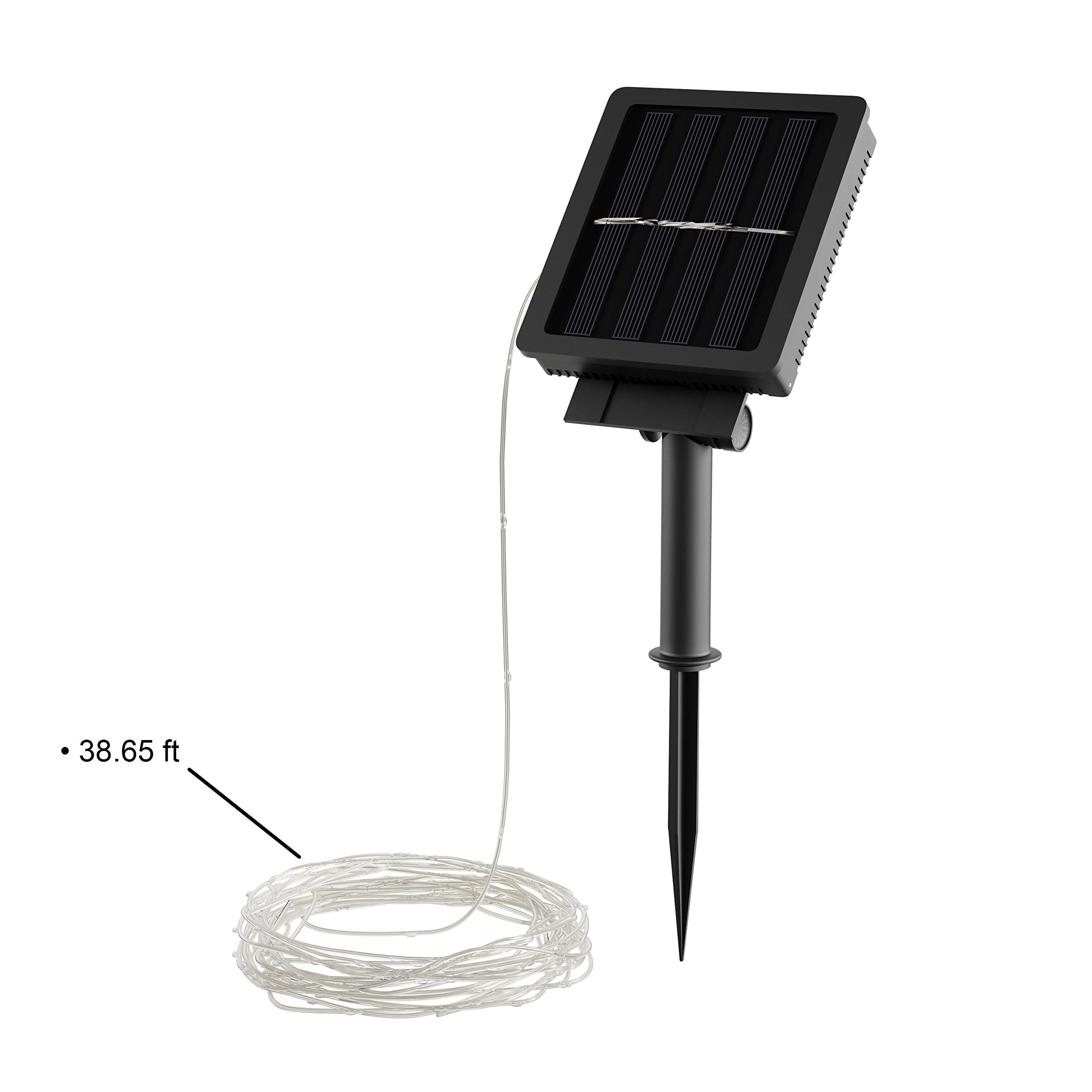 Home Pure Garden Outdoor Starry String Solar Powered Cool White Fairy 100 LED 8 Lighting Modes for Patio, Backyard, Events
