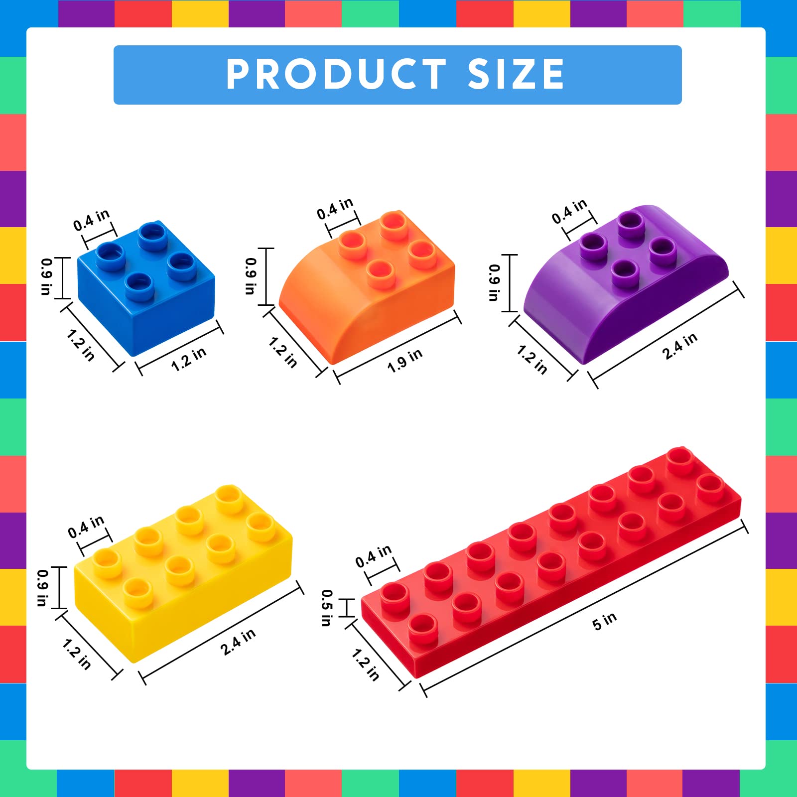 JOYIN 180 Pcs Kids Building Blocks Kit, Toddler Basic Blocks Set, Large Giant Big Classic Regular Bricks Toys Game for Preschool Ages 2-5 Years Old Boys Girls Christmas Birthday Gift