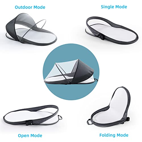 Sporary Baby Travel Portable Baby Pod - Folding Mini Crib with Mosquito Net Lightweight Washable Foldable