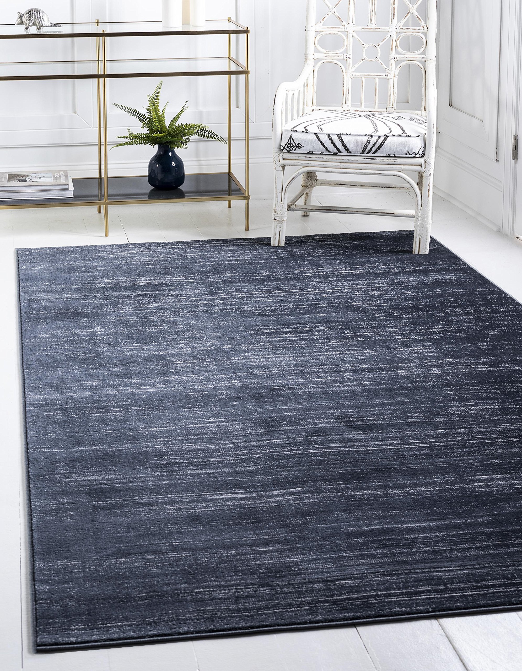Unique Loom Jill Zarin Uptown Collection Area Rug - Madison Avenue (8' x 10' Rectangle, Navy Blue/ Ivory)
