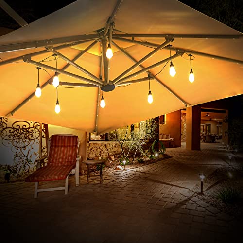 MERRIMAX M Patio Umbrella Lights, Outdoor Waterproof Bright 200 Lumens Canopy Hanging String Lights with LED S14 Bulbs Path Lights for Gazebo Porch Backyard Cafe Lighting & Decor