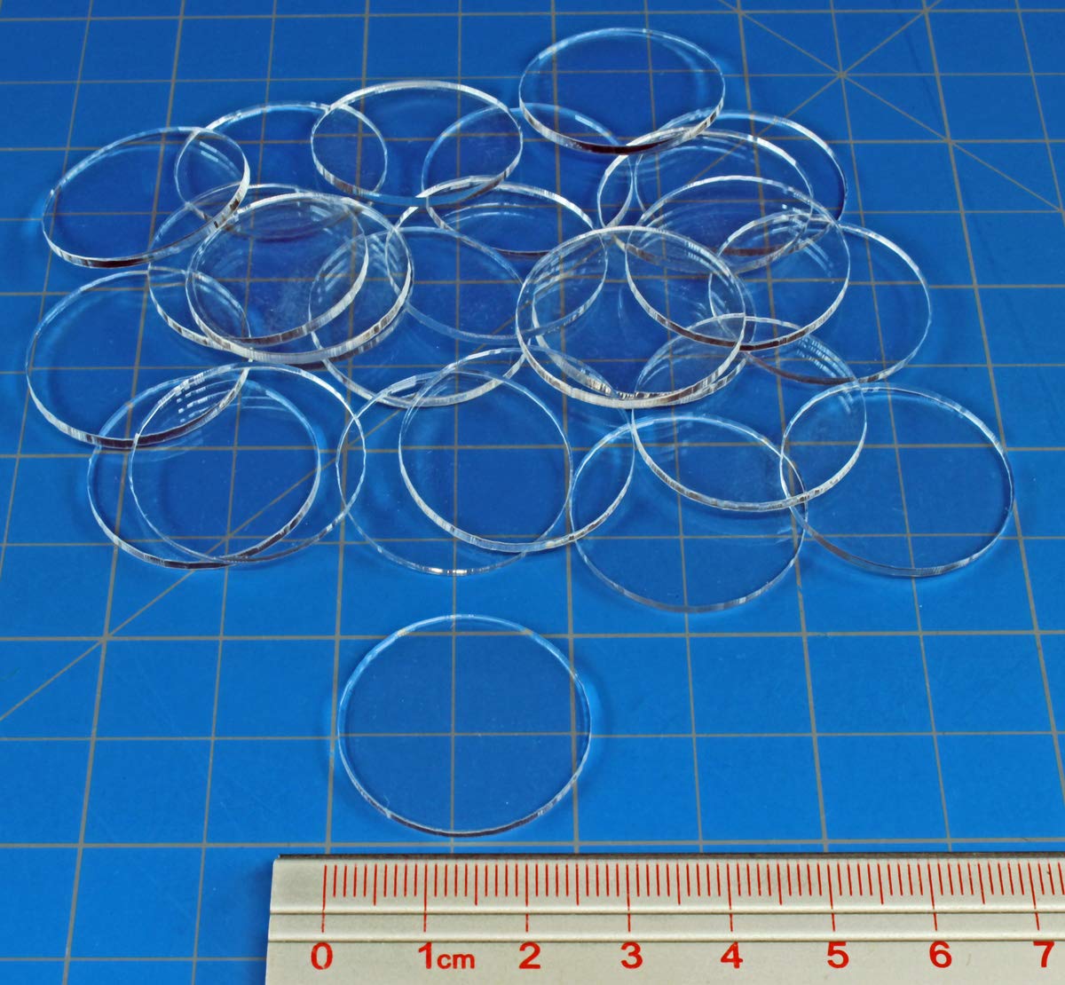 LITKO Round Bases | 27mm Circle | Compatible with Star Wars: Legion | Pack of 25 | (1.5mm Clear Acrylic)