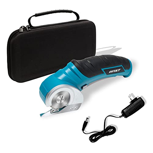 Cordless Electric Scissors, Electric Scissors For Cardboard With A Storage Box,4V Rotary Blade Cutter For Cutting Fabric, Carpet And Leather