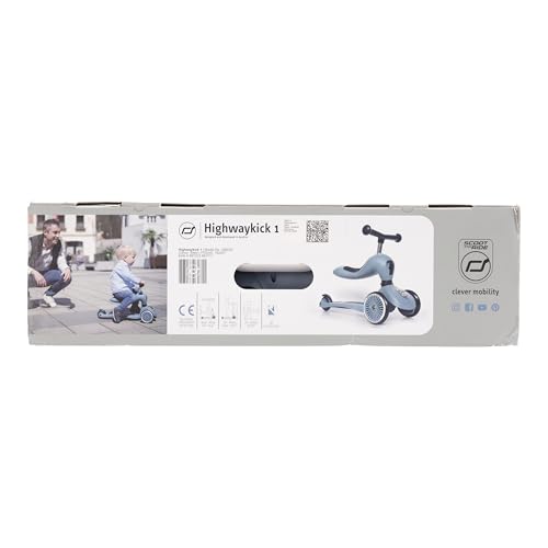Scoot & Ride 2-in-1 Ride-On & Stand Kids Scooter, Ages 1 to 5, Highwaykick 1, Steel