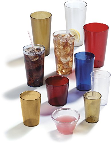 Carlisle FoodService Products Stackable Tumbler with Pebbled Exterior for Kitchen, Restaurants, And Fast Food, Plastic, 8 Ounces, Clear, (Pack of 24)