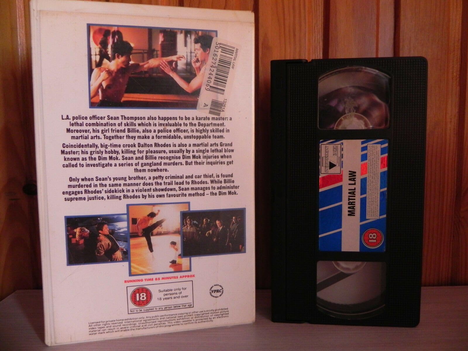 Martial Law - Cynthia Rothrock/Carradine - Dim Mak Gcrime - Big Ex-Rental - VHS