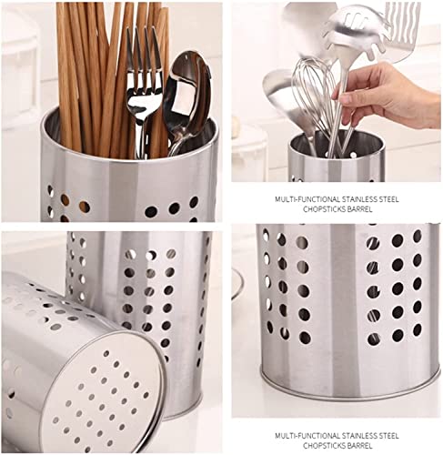 chopstick Utensil Caddy Kitchen Storage Shelf Stainless Steel Chopsticks Holder Cage Kitchen Accessories Cutlery Organizer Tableware Drain Rack Pen Holder holder