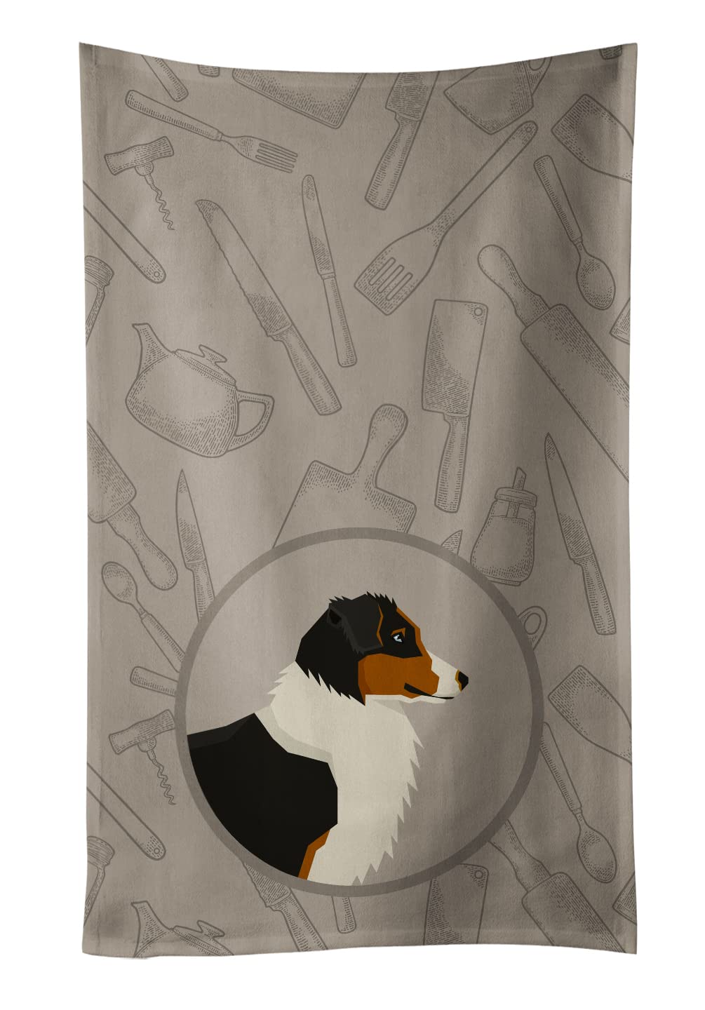 Caroline's Treasures CK2163KTWL Australian Shepherd in The Kitchen Kitchen Towel Dish Cloths Guest Hand Towel Decorative Bathroom Towel for Face,Tea, Dishcloth, Kitchen and Bath