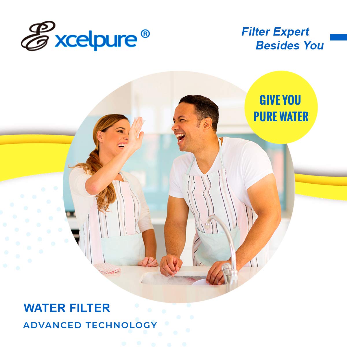 EXCELPURE Whole house Sediment Water Filter 10" x 4.5" (5 micron)Compatible with Culligan RFC-BBSA , WFHD13001B, GXWH35F, GXWH30C, 3M Aqua-Pure AP817,Whirlpool WHKF-GD25BB (2 PACK)