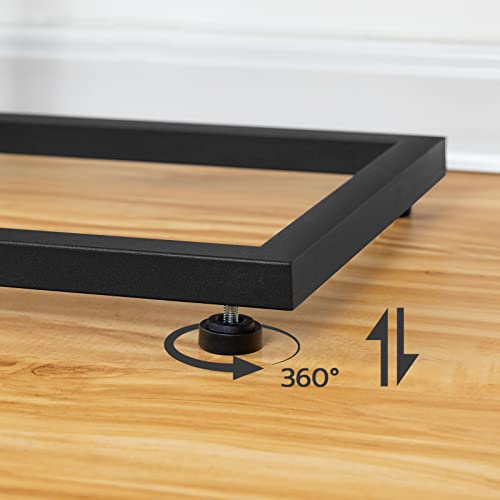 HOOBRO C Shaped Side Table with Charging Station, Foldable End Table with Fabric Bag, Sofa Couch Table Coffee Table Snack Table for Small Space Living Room, Bedroom, Rustic Brown and Black BF30USF01